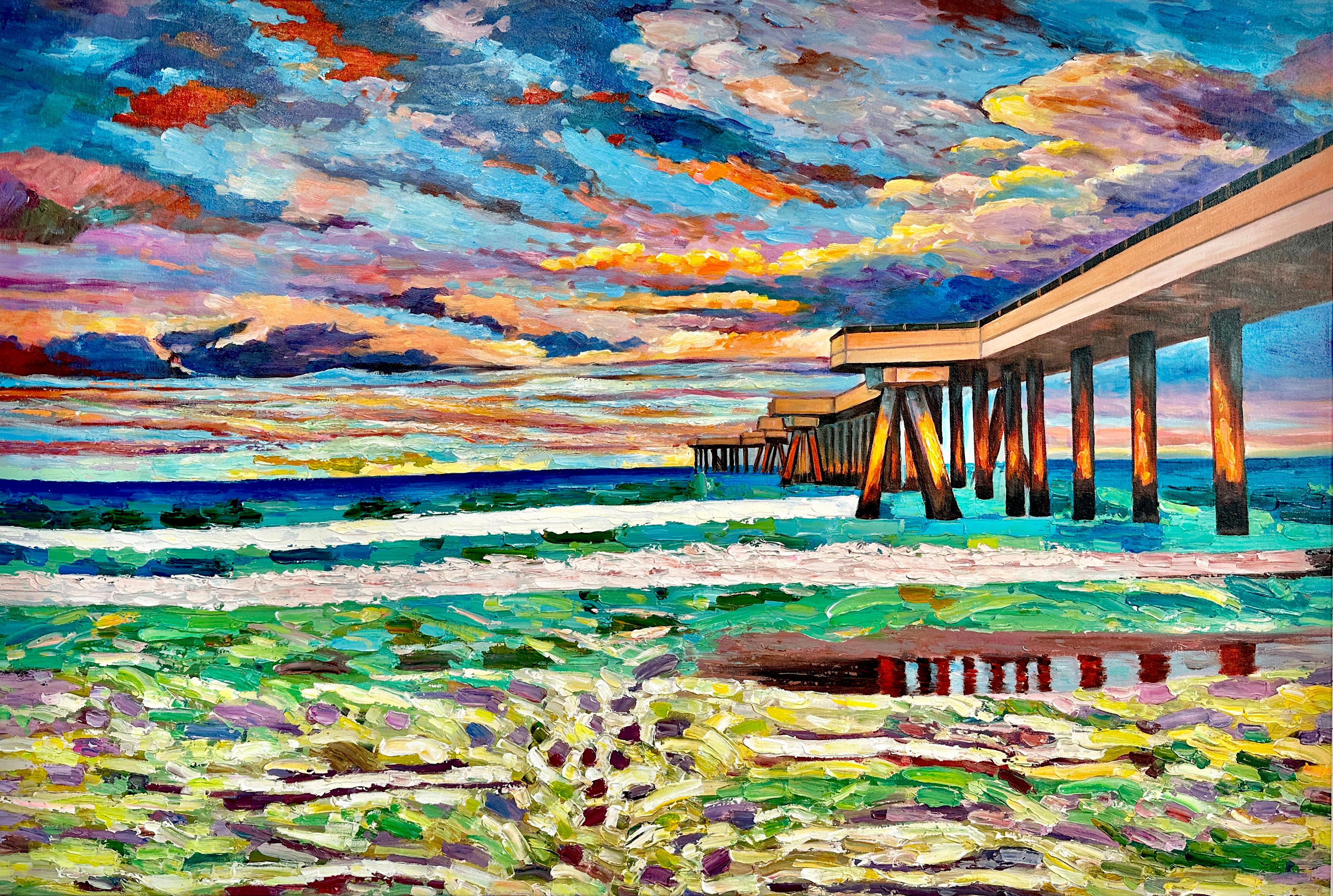 Katharina Husslein - Cypress Tree Sunset - Katharina Husslein Colorful ...