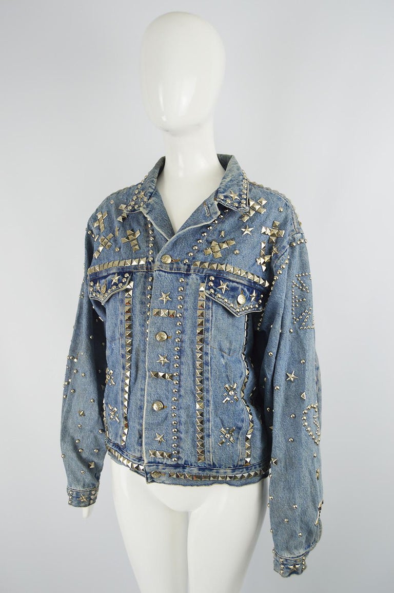 Katharine Hamnett 'Clean Up Or Die' Vintage Blue Denim Studded Jean ...