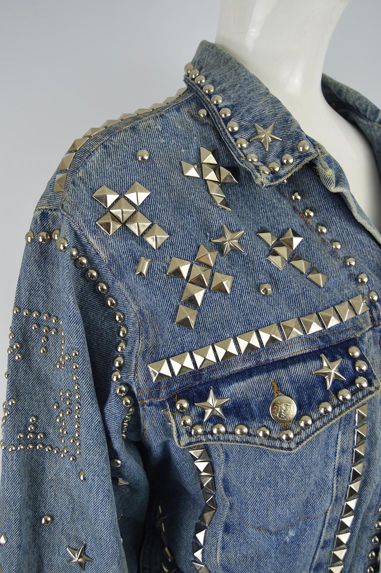 Katharine Hamnett 'Clean Up Or Die' Vintage Blue Denim Studded Jean ...