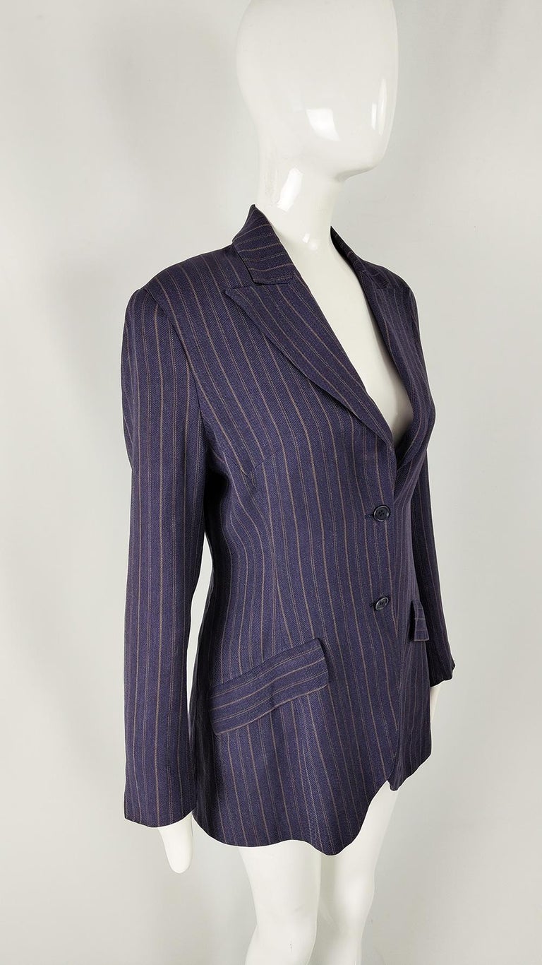 Katharine Hamnett Vintage Womens Tailored Pinstripe Blazer Jacket ...