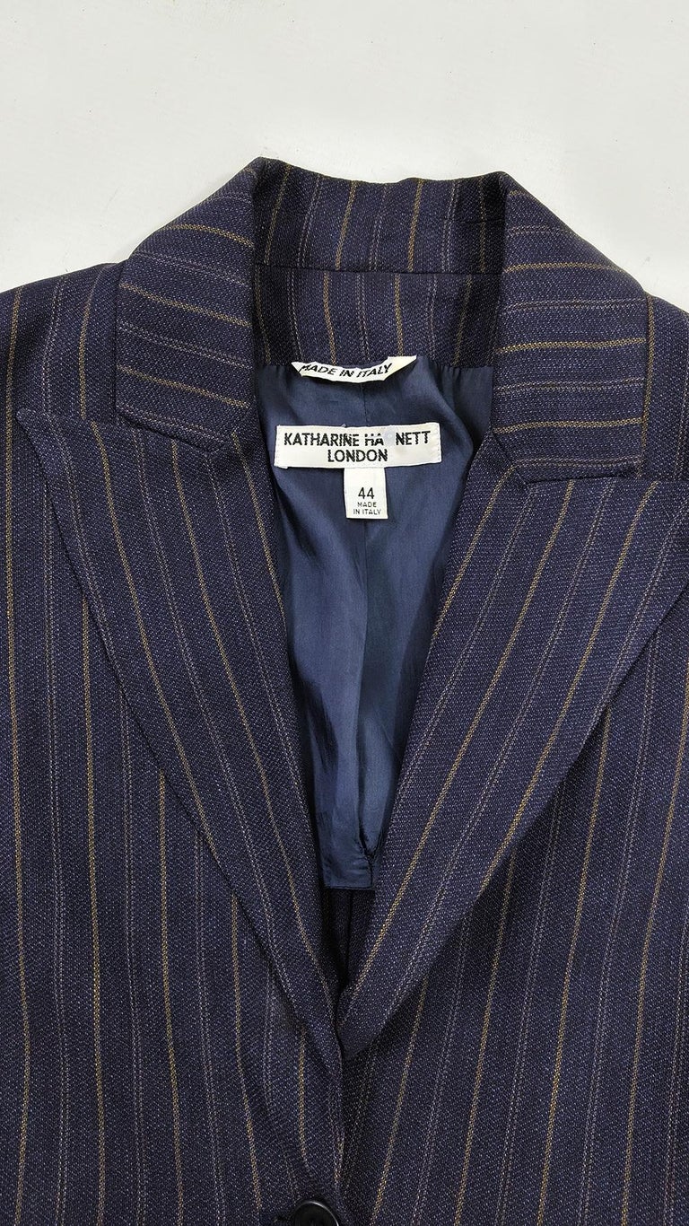 Katharine Hamnett Vintage Womens Tailored Pinstripe Blazer Jacket ...