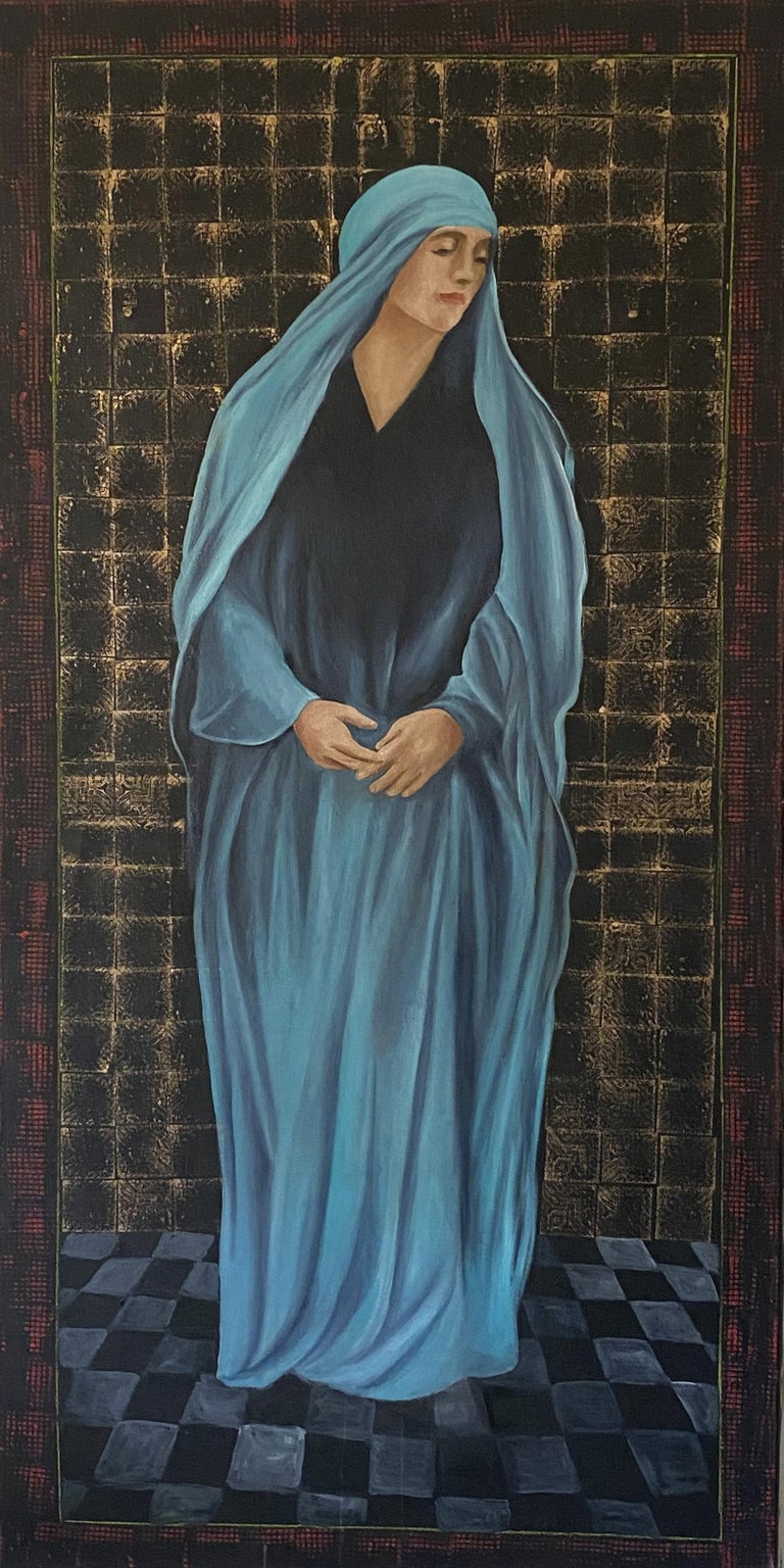 Katherine Bakhoum-Tisné - "Saint” Oil Painting 53" x 27.5" inch by ...
