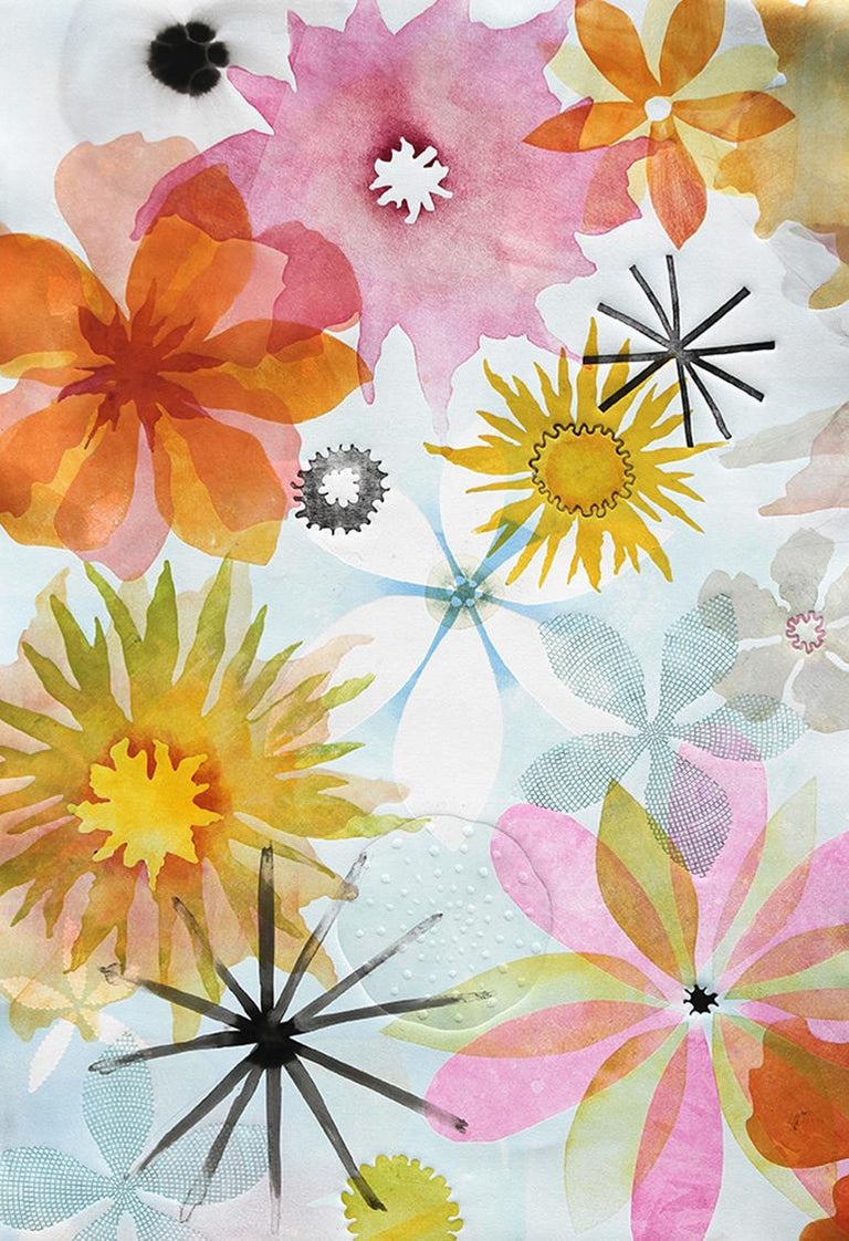 Katherine Warinner - Festive 1 and 2 - Fun, Bright, Large Cyanotype and ...