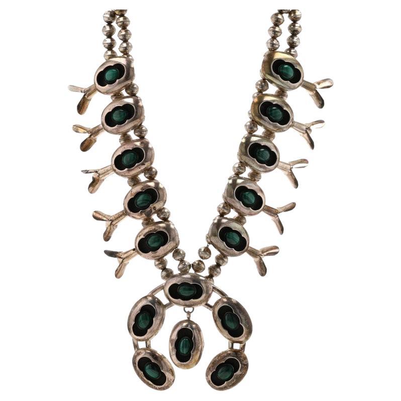 Kathleen Chavez Navajo Native American Squash Blossom Malachite ...