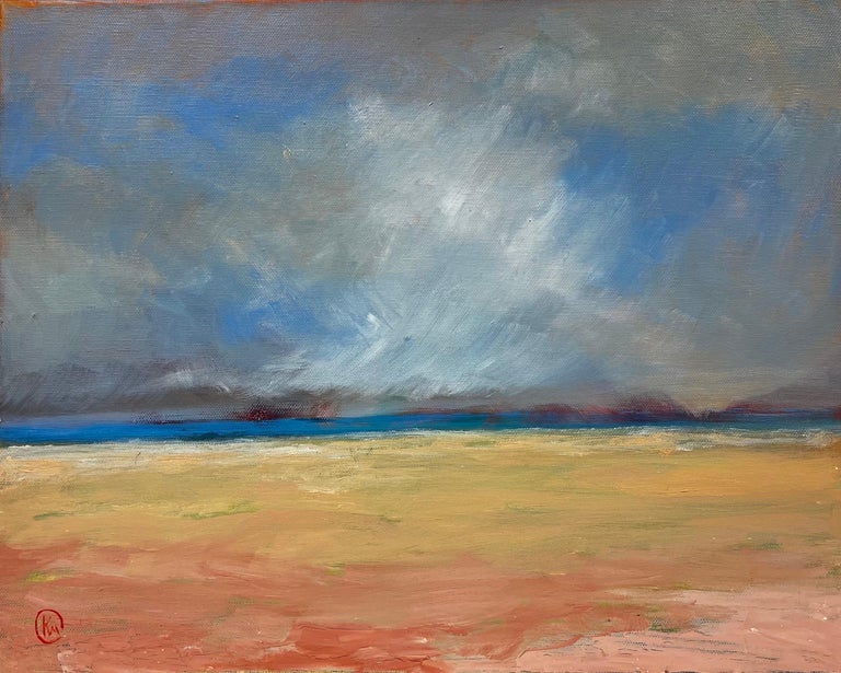 Kathleen Crow - Windswept Beach Scene Blustery Skies Contemporary ...