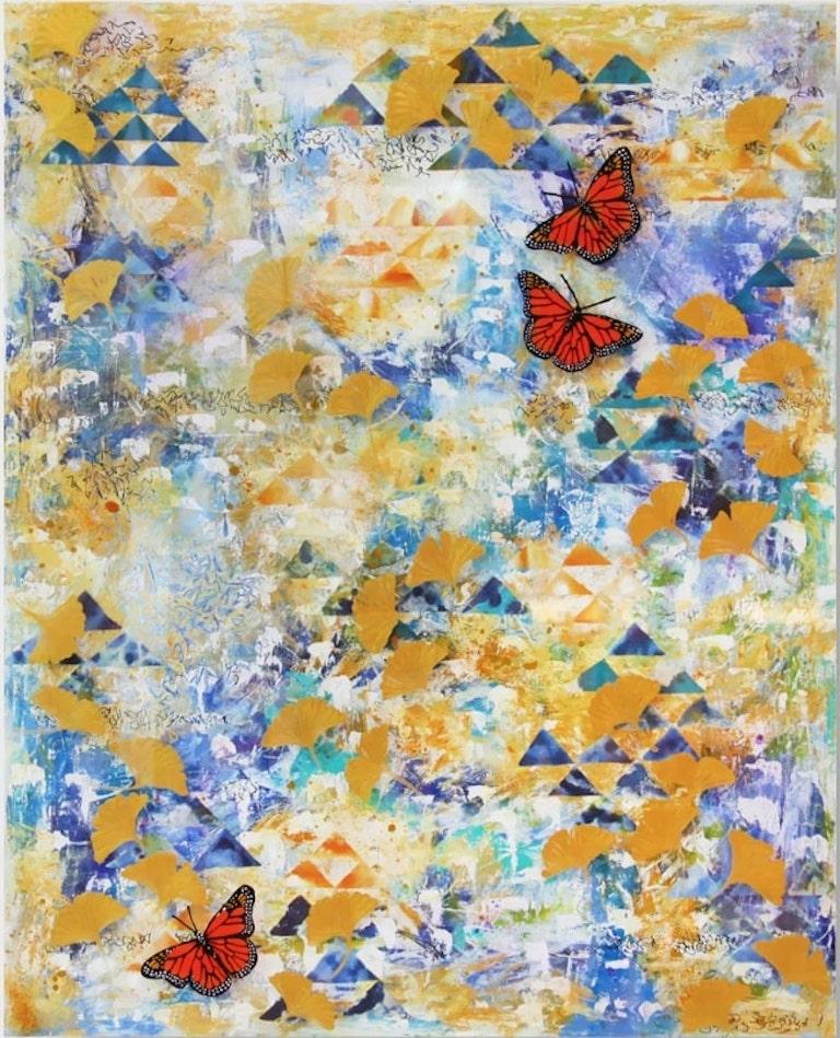 Kathleen Kane Murrell - Abstract Mixed Media Collage, "Before Time Was ...