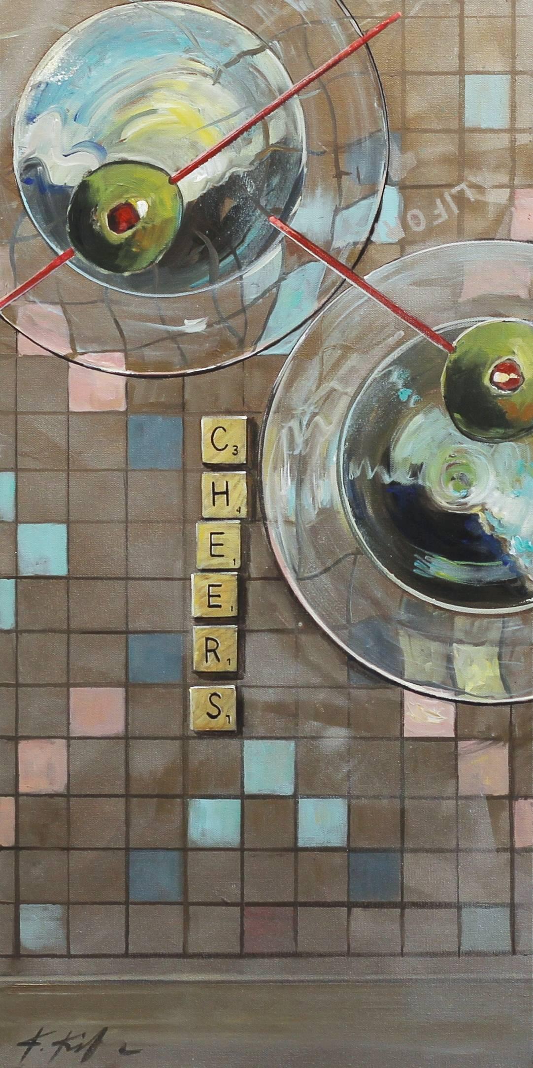 Lynette Cook - Citi / acrylic painting For Sale at 1stDibs