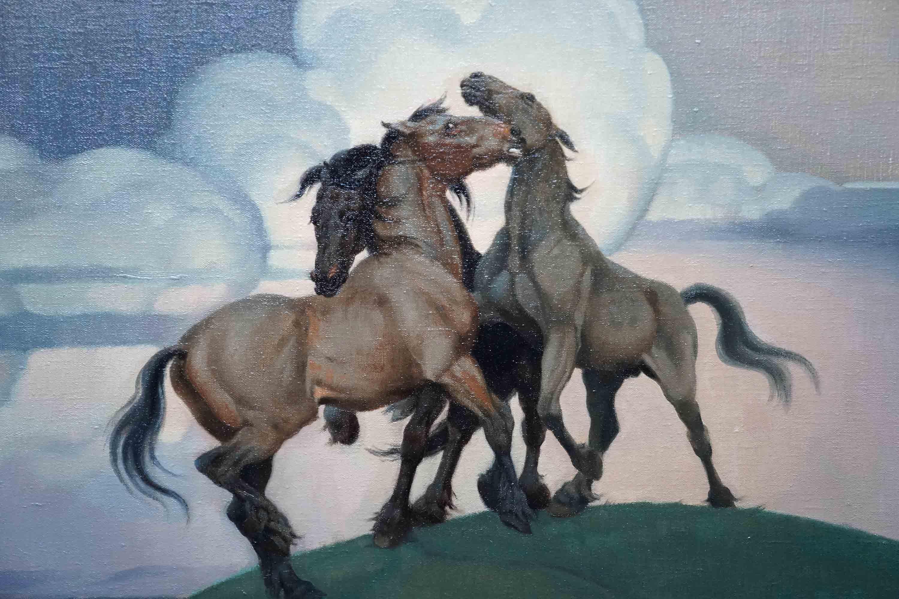 Kathleen Pearson - Three Horses + prelim sketch - British 1930's art ...