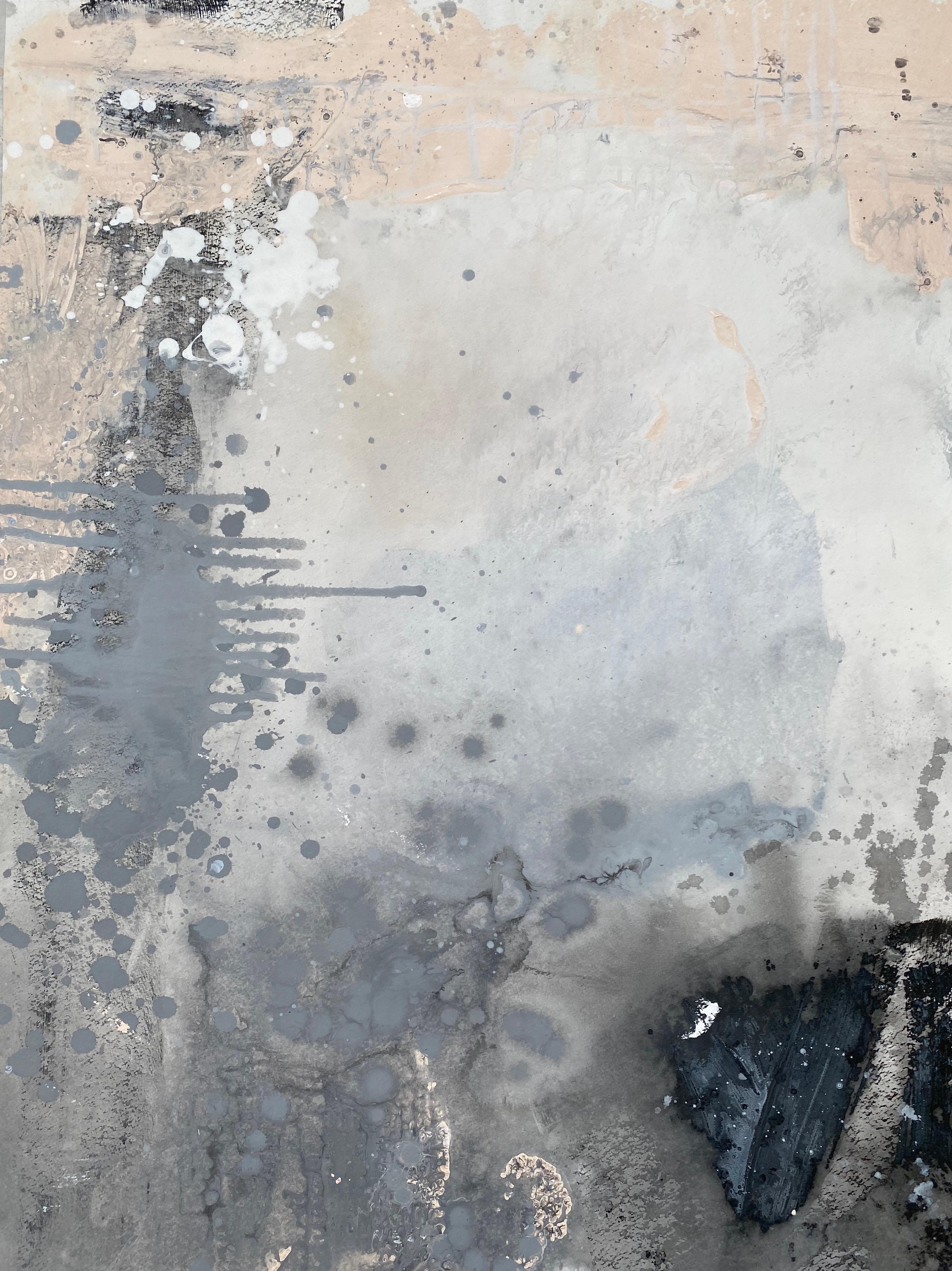 Kathleen Rhee - Black and Peach no1 large original abstract ...