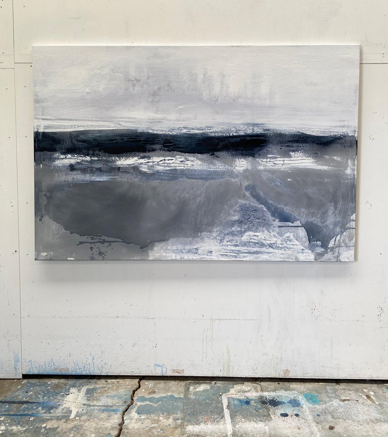 Kathleen Rhee - Dancing in the Moonlight Grey, Abstract Expressionist ...