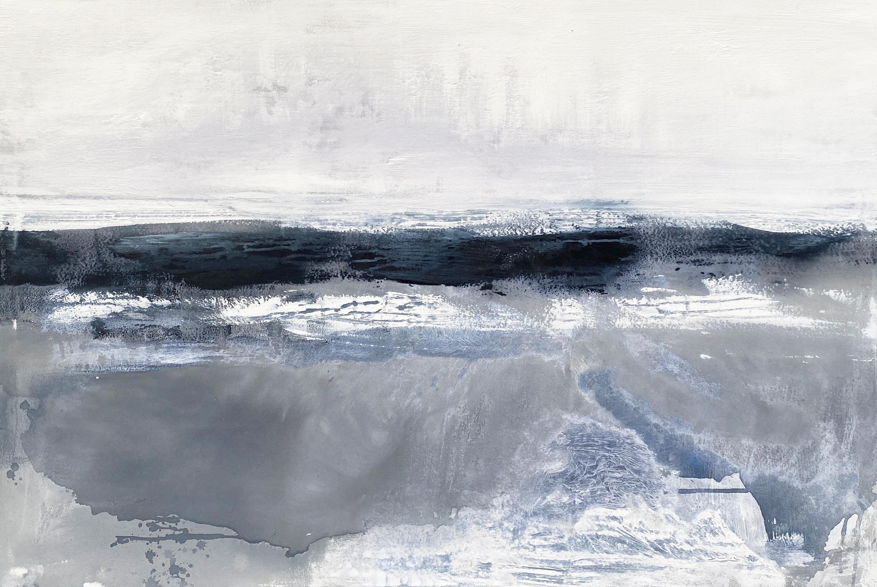 Kathleen Rhee - Dancing in the Moonlight Grey large abstract landscape ...