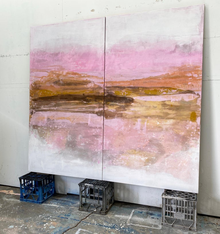 Kathleen Rhee - Dancing in the Moonlight Pink, Abstract Expressionist ...