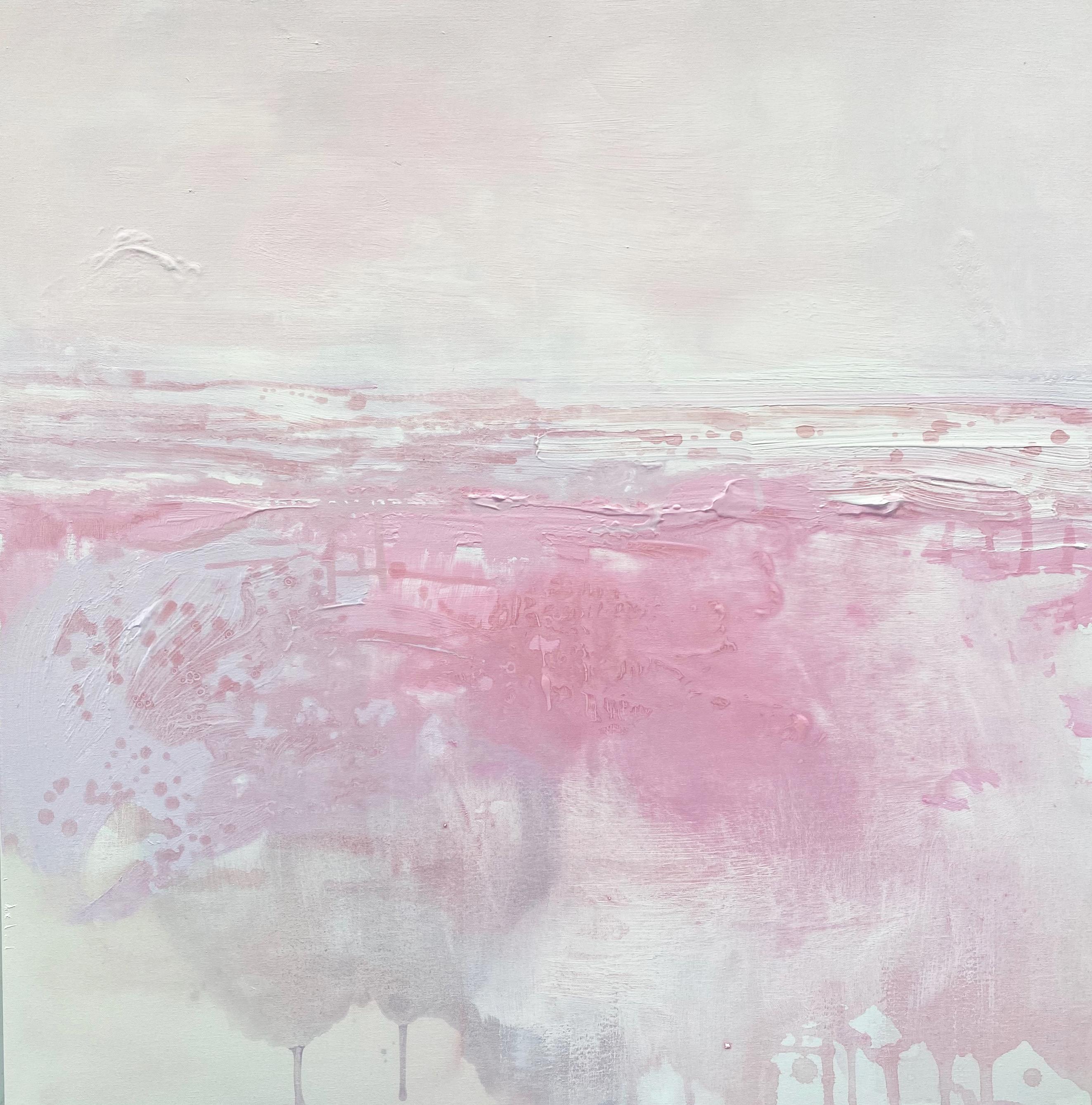 Kathleen Rhee - Delicate Pink minimalist abstract ocean sea landscape ...