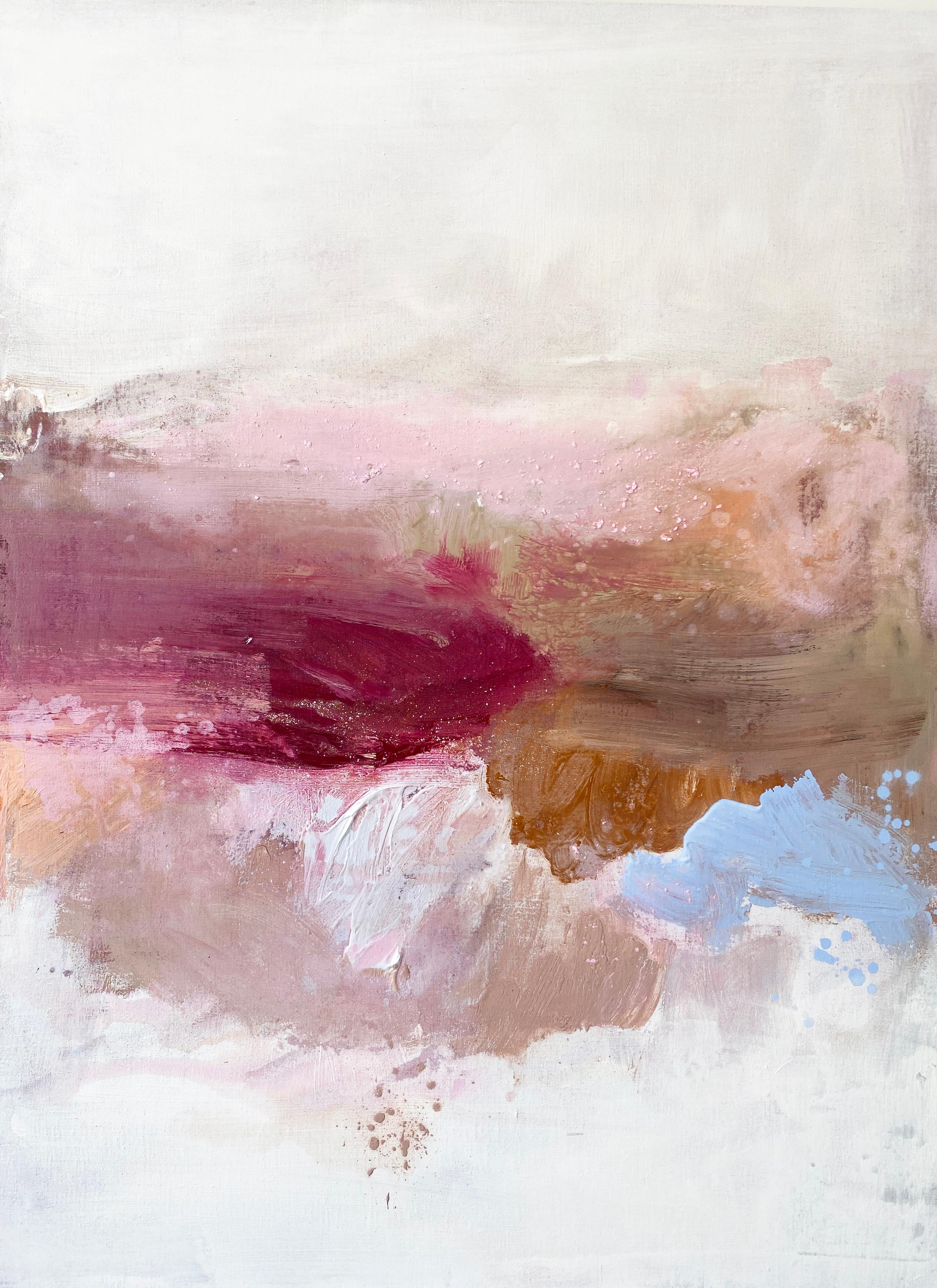 Kathleen Rhee - Rosa Agua Lago azul bronceado marrón abstracto paisaje ...