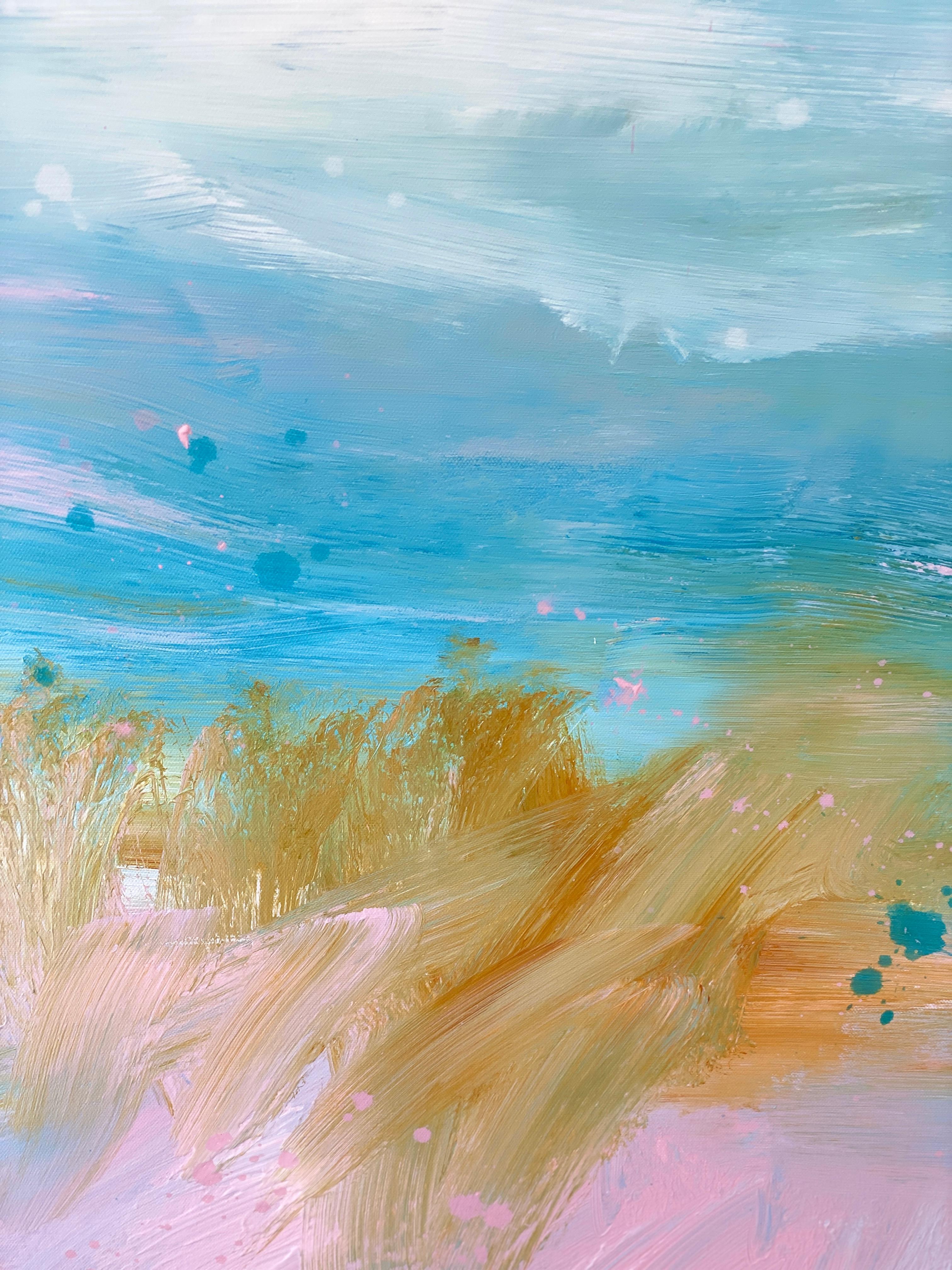 Kathleen Rhee - Strawberry Fields abstract expressionist double panel ...