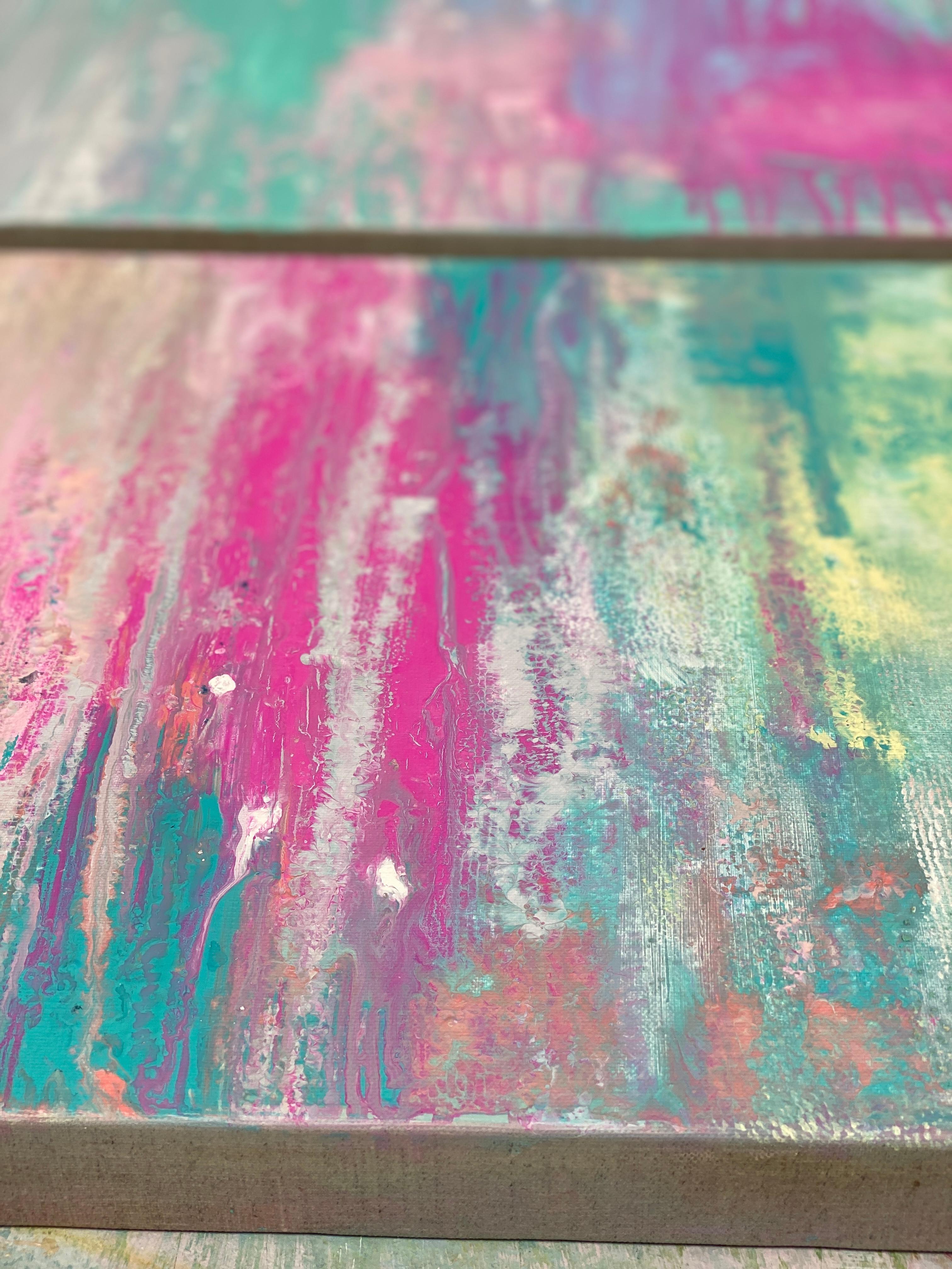 Kathleen Rhee - Summertime Matisse colour abstract painting on linen rainbow pastel For Sale at ...