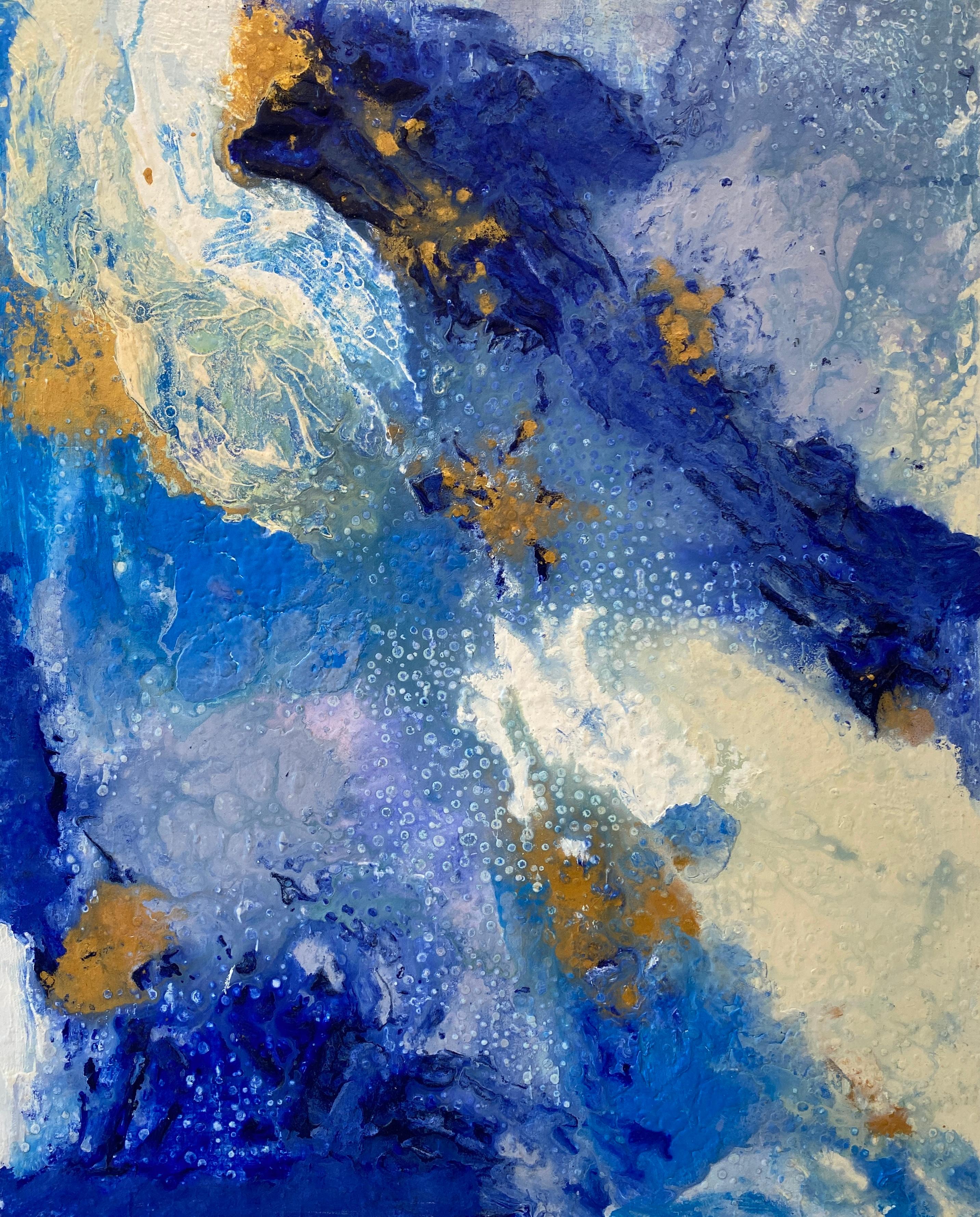 Kathleen Rhee - Water and Cloud no1 blue abstract expressionist ...