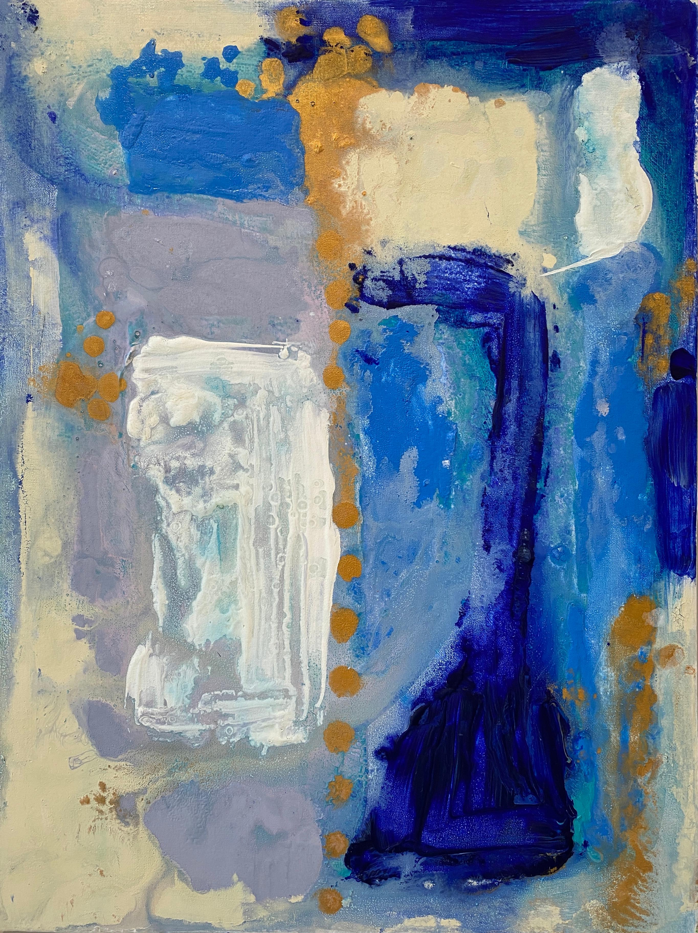Kathleen Rhee - Water and Cloud no7 blue abstract expressionist ...