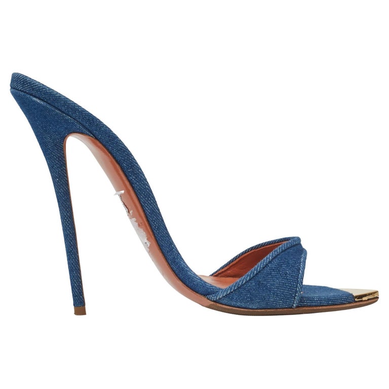 Katie Biltoft - Sandales à talons Lucre en jean bleu (EU 39) US 8) En ...