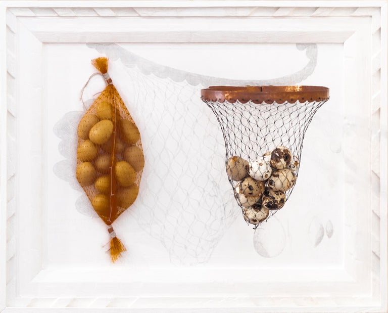 Katie VanVliet - Diptych: Egg Bag and Insect Net For Sale at 1stDibs