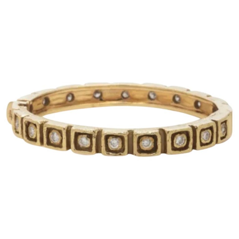 Katy Briscoe 18k Gold 2 Ct Tw Diamond Bangle For Sale at 1stDibs