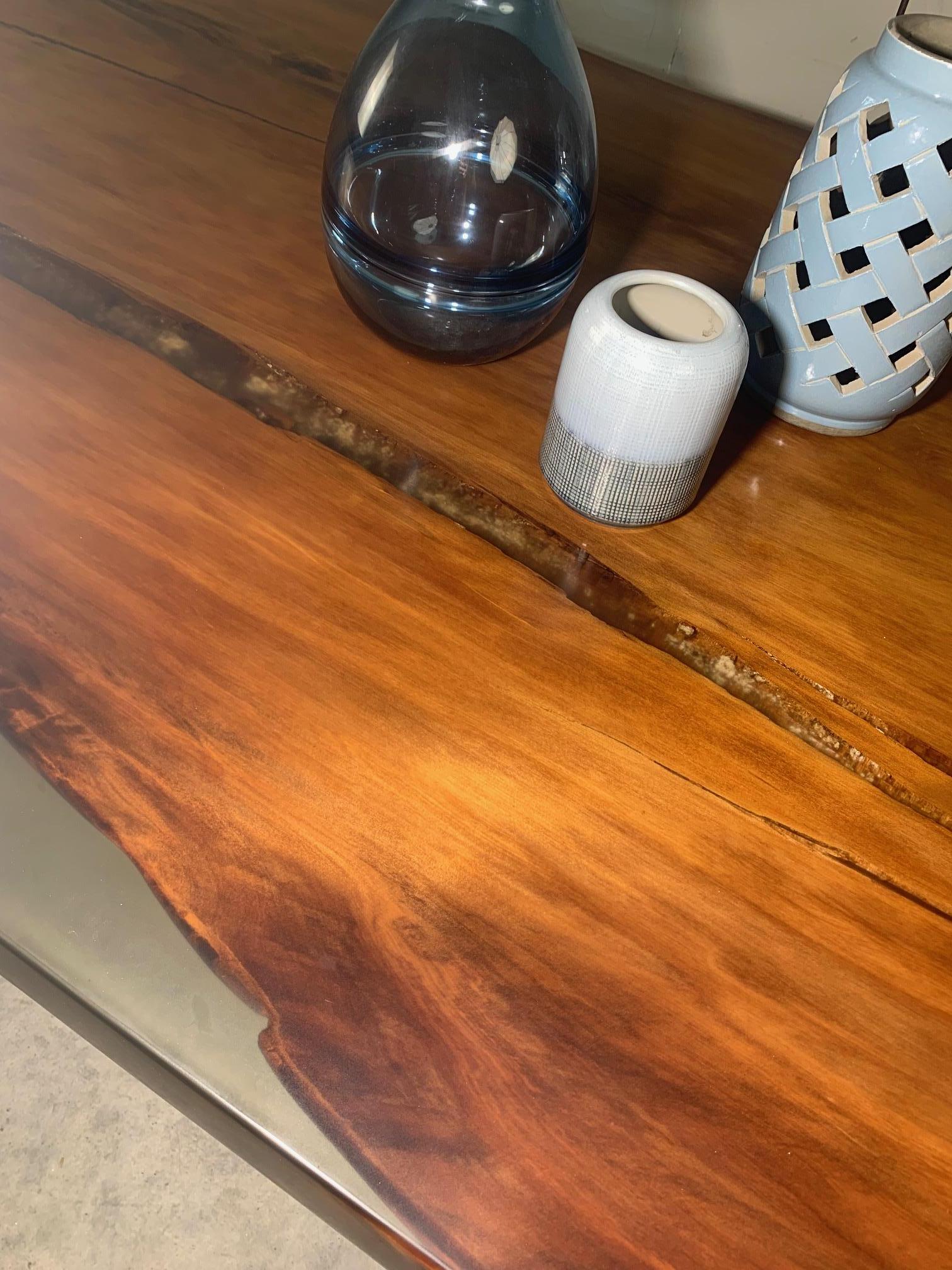 Kauri Dining Table in Solid Ancient Kauri Wood and Amber For Sale at ...
