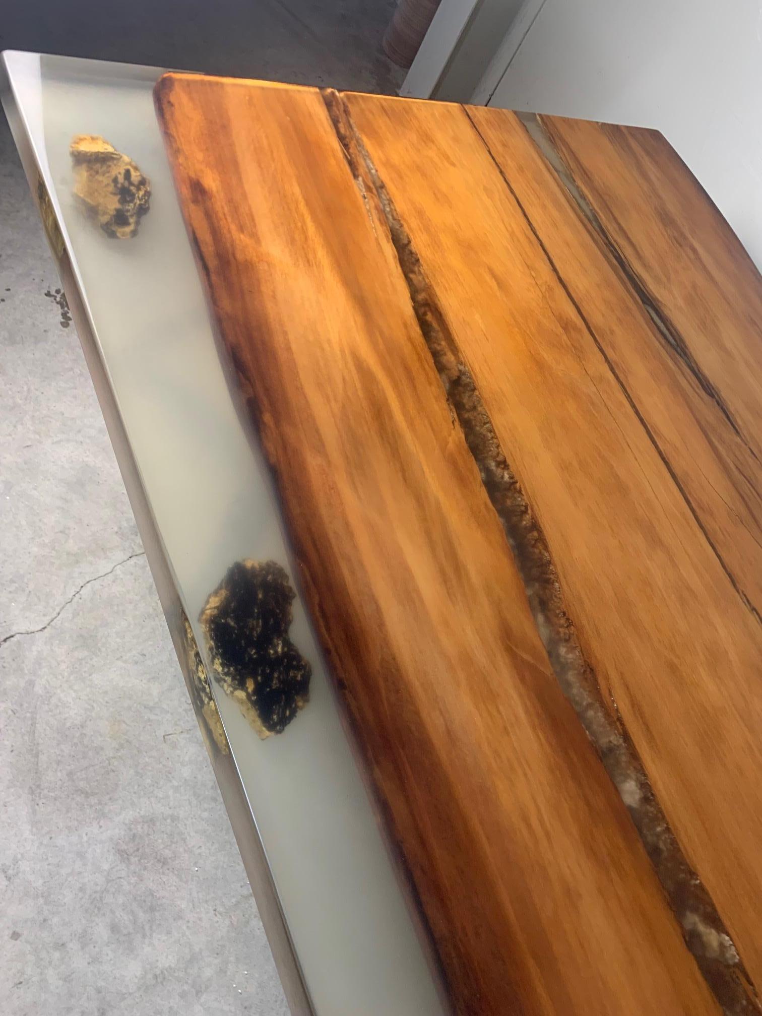 Kauri Dining Table in Solid Ancient Kauri Wood and Amber For Sale at ...
