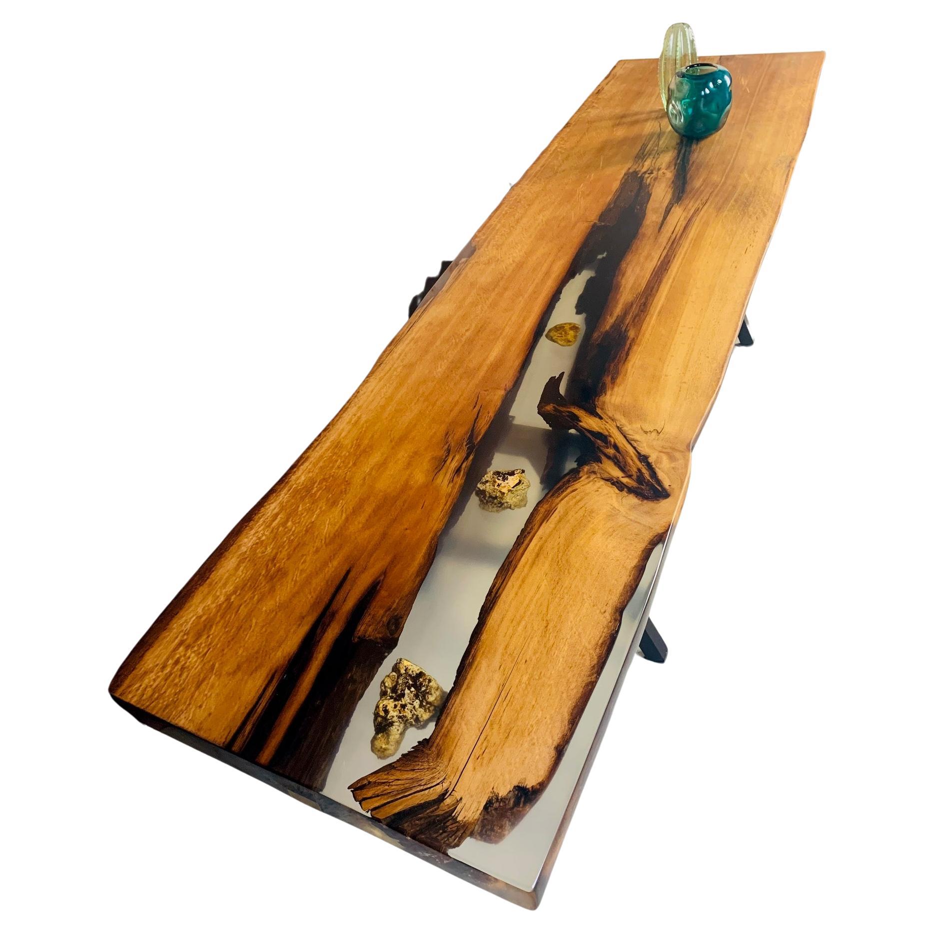 Kauri Dining Table in Solid Ancient Kauri Wood and Amber For Sale at ...