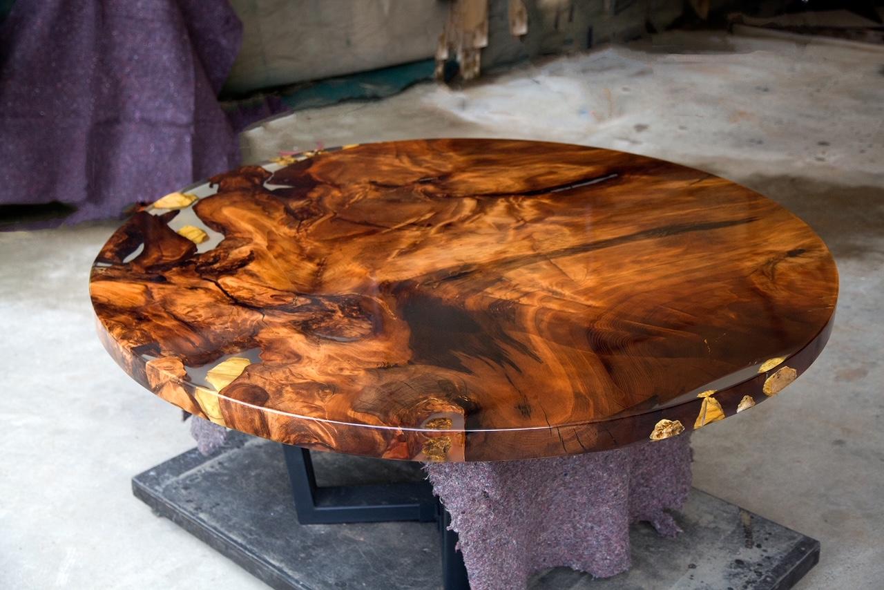Kauri Round Dining Table 1.6m diameter in Solid Ancient Kauri Wood For ...