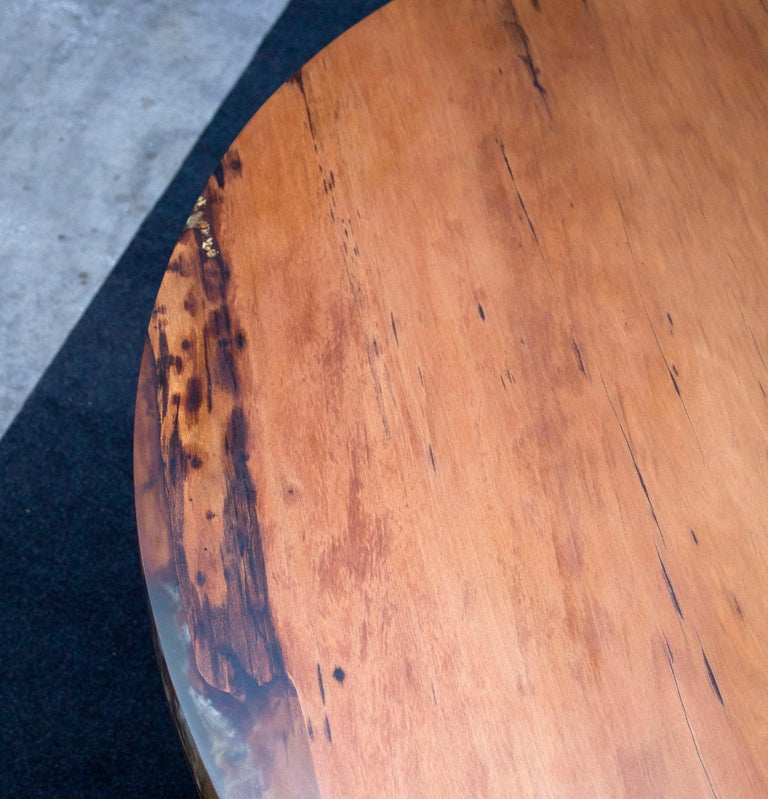Kauri Round Dining Table in Solid Ancient Kauri Wood For Sale at 1stDibs