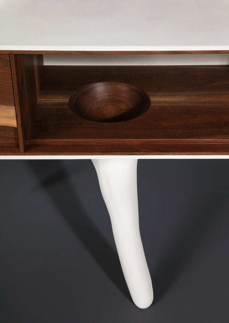 Kavrn Console in American Walnut and Concrete by Patrick Weder For Sale ...