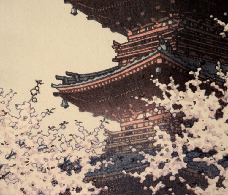 Kawase Hasui - Spring Evening, Ueno Toshogu Shrine - Woodblock Print ...