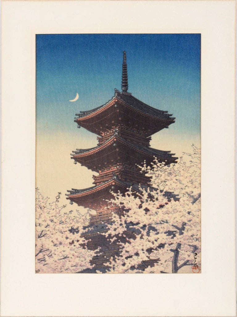 Kawase Hasui - Spring Evening, Ueno Toshogu Shrine - Woodblock Print ...