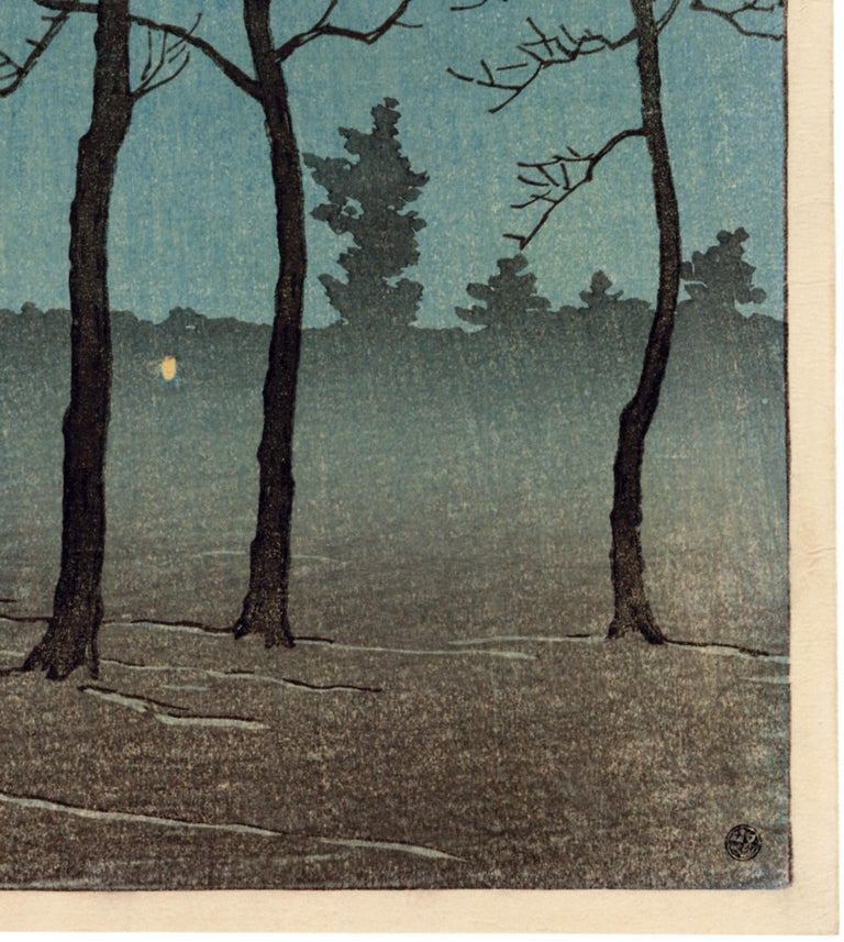 Kawase Hasui - Winter Moon Over Toyama Plain at 1stDibs