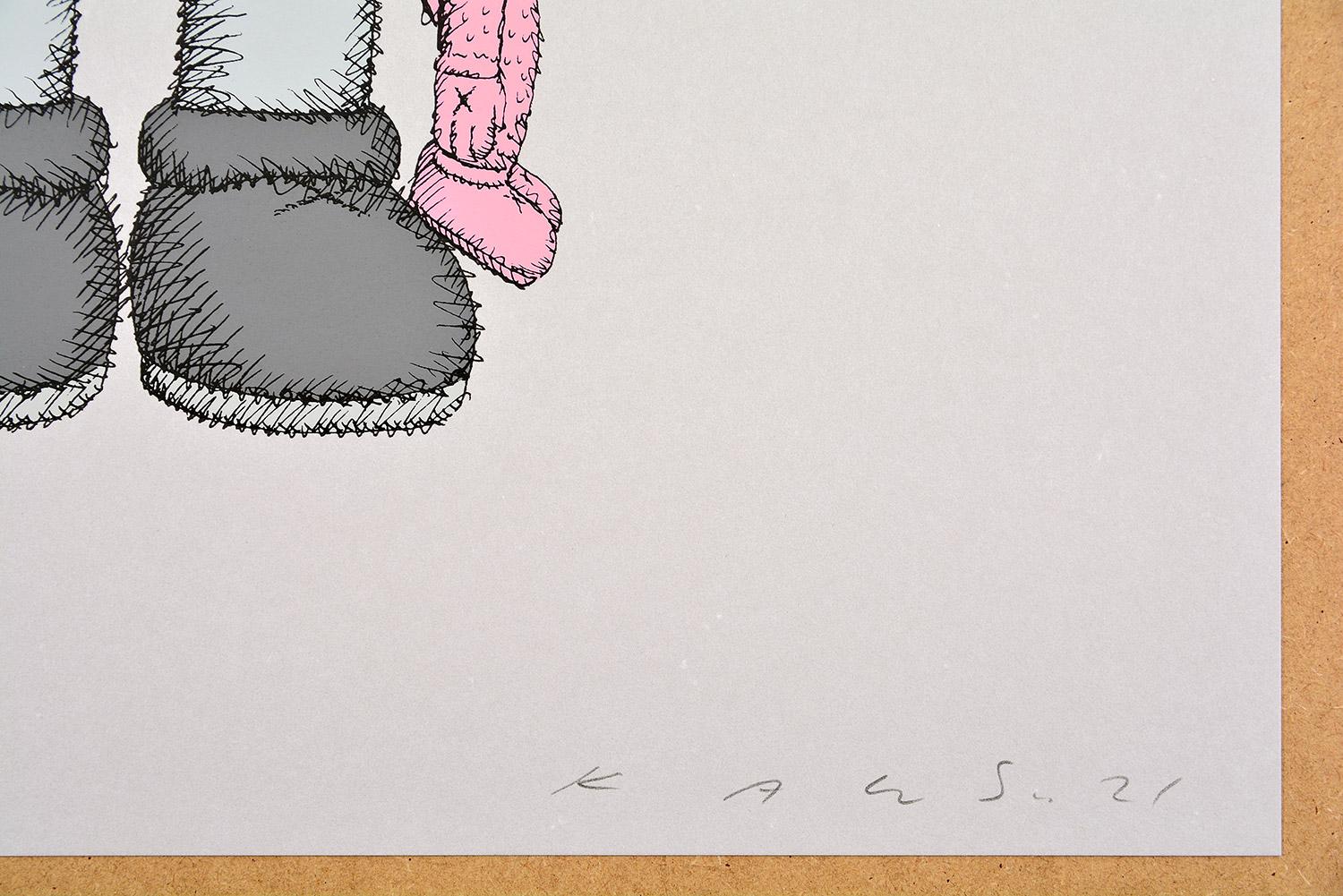 KAWS - KAWS - SHARE Hand signed and numbered - Modern Art Companion and Pink BFF Grey Pink For ...