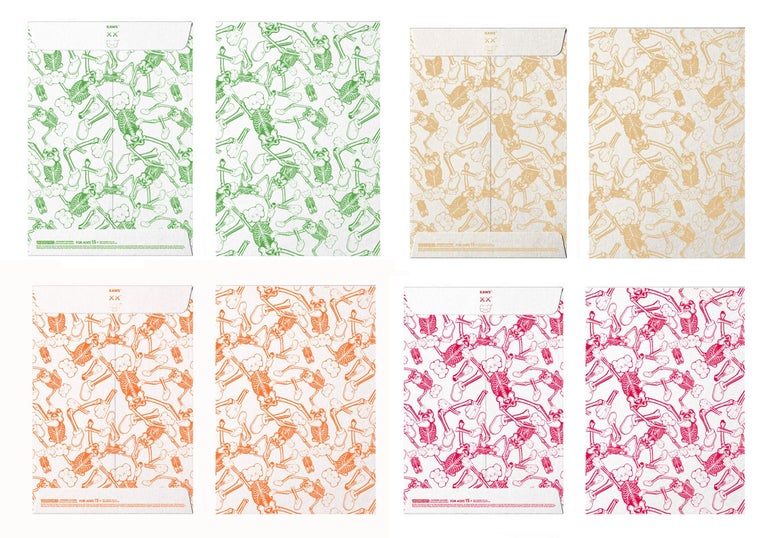 KAWS - KAWS Skeleton set of 4 works (KAWS companion skeleton) For Sale ...