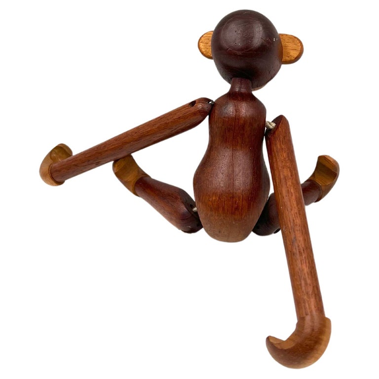 Kay Bojesen Jointed Monkey Toy Danish Modern Teak For Sale at 1stDibs