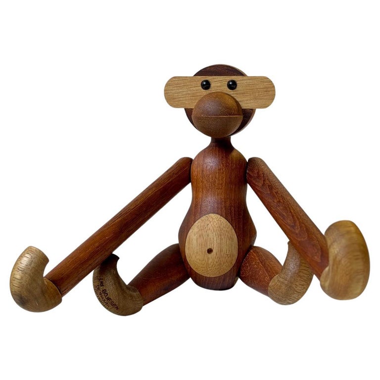 Kay Bojesen Vintage Articulated Wooden Monkey, 1970s For Sale at 1stDibs