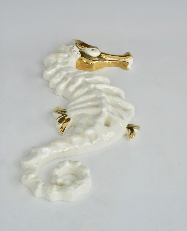 Kay Finch California Pottery Seahorse Wall Sculpture For Sale at 1stDibs