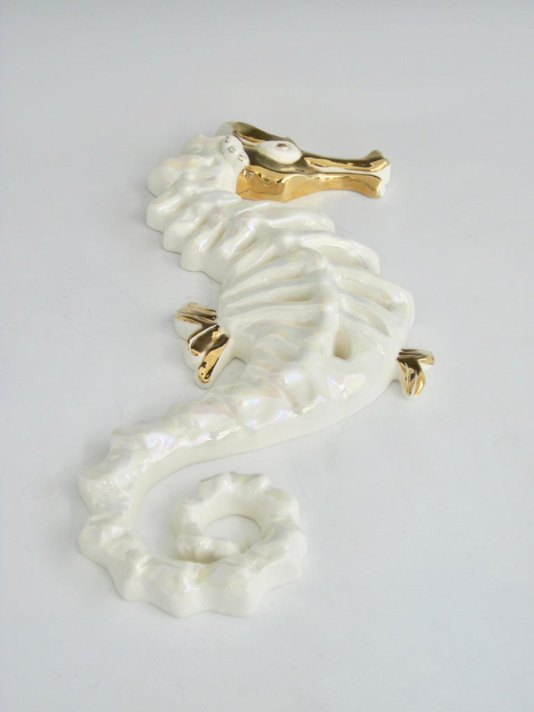 Kay Finch California Pottery Seahorse Wall Sculpture For Sale at 1stDibs