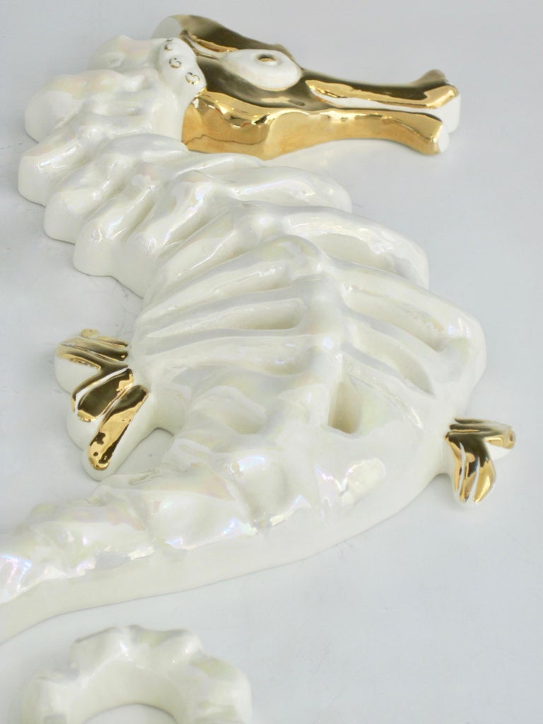Kay Finch California Pottery Seahorse Wall Sculpture For Sale at 1stDibs