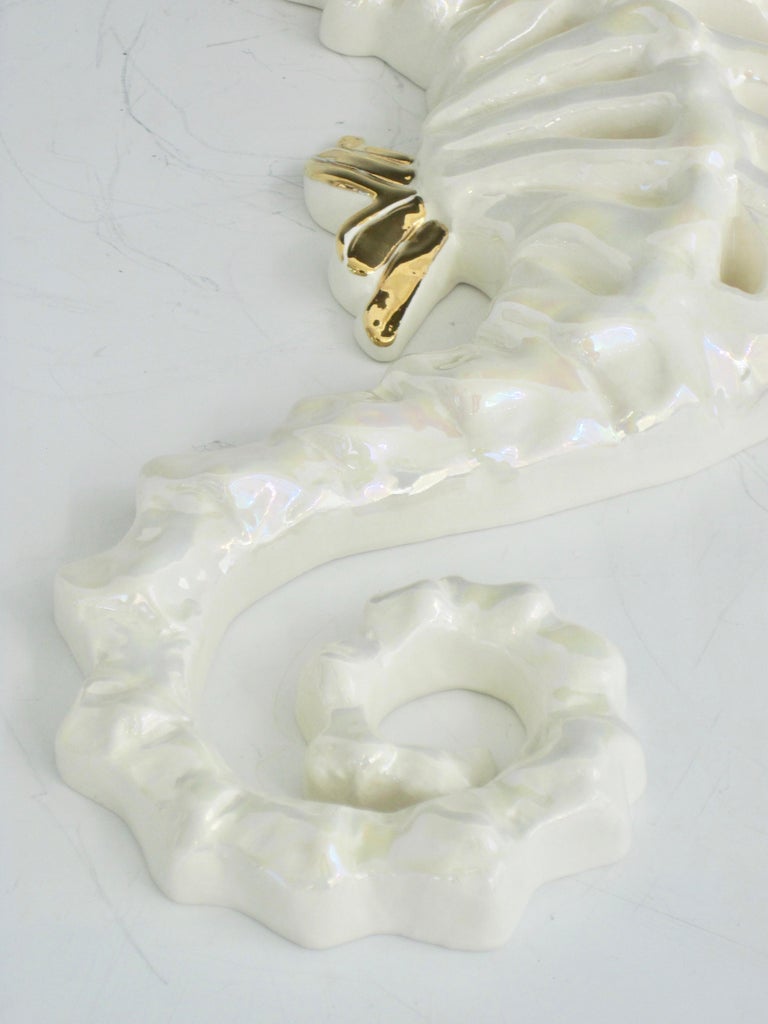 Kay Finch California Pottery Seahorse Wall Sculpture For Sale at 1stDibs