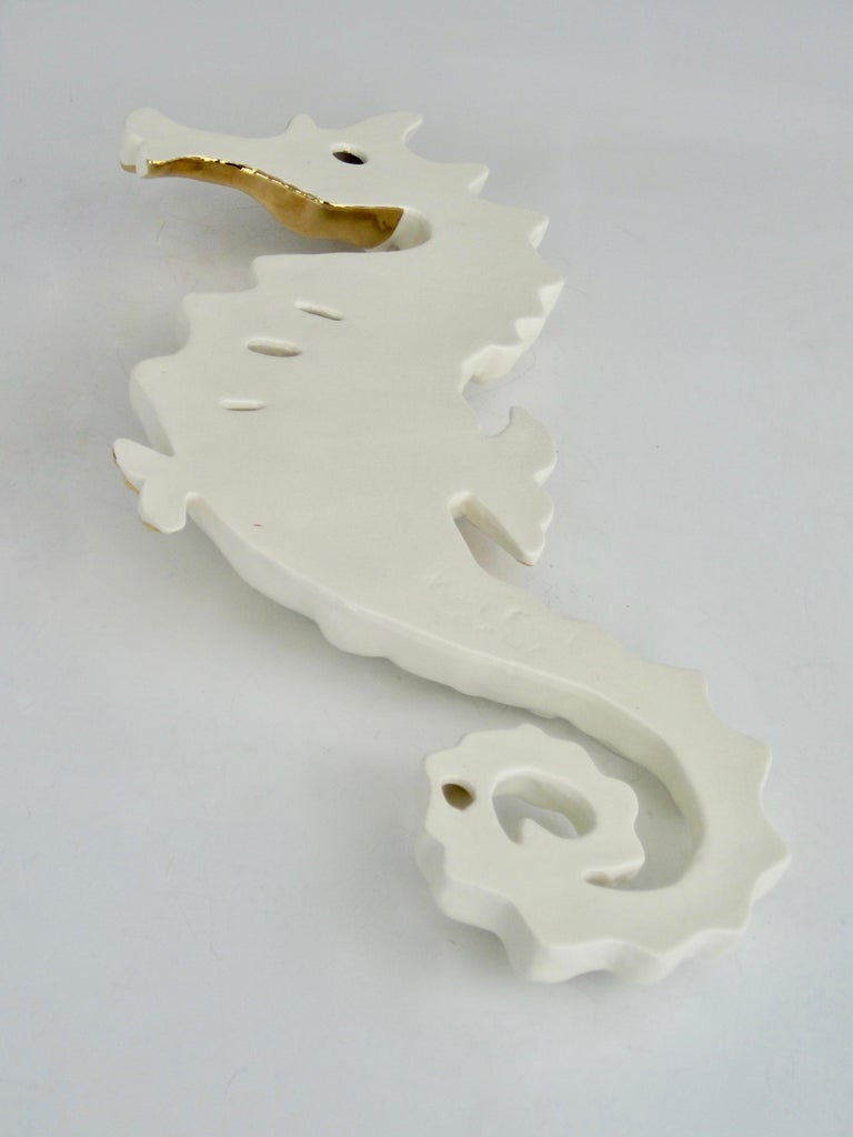 Kay Finch California Pottery Seahorse Wall Sculpture For Sale at 1stDibs