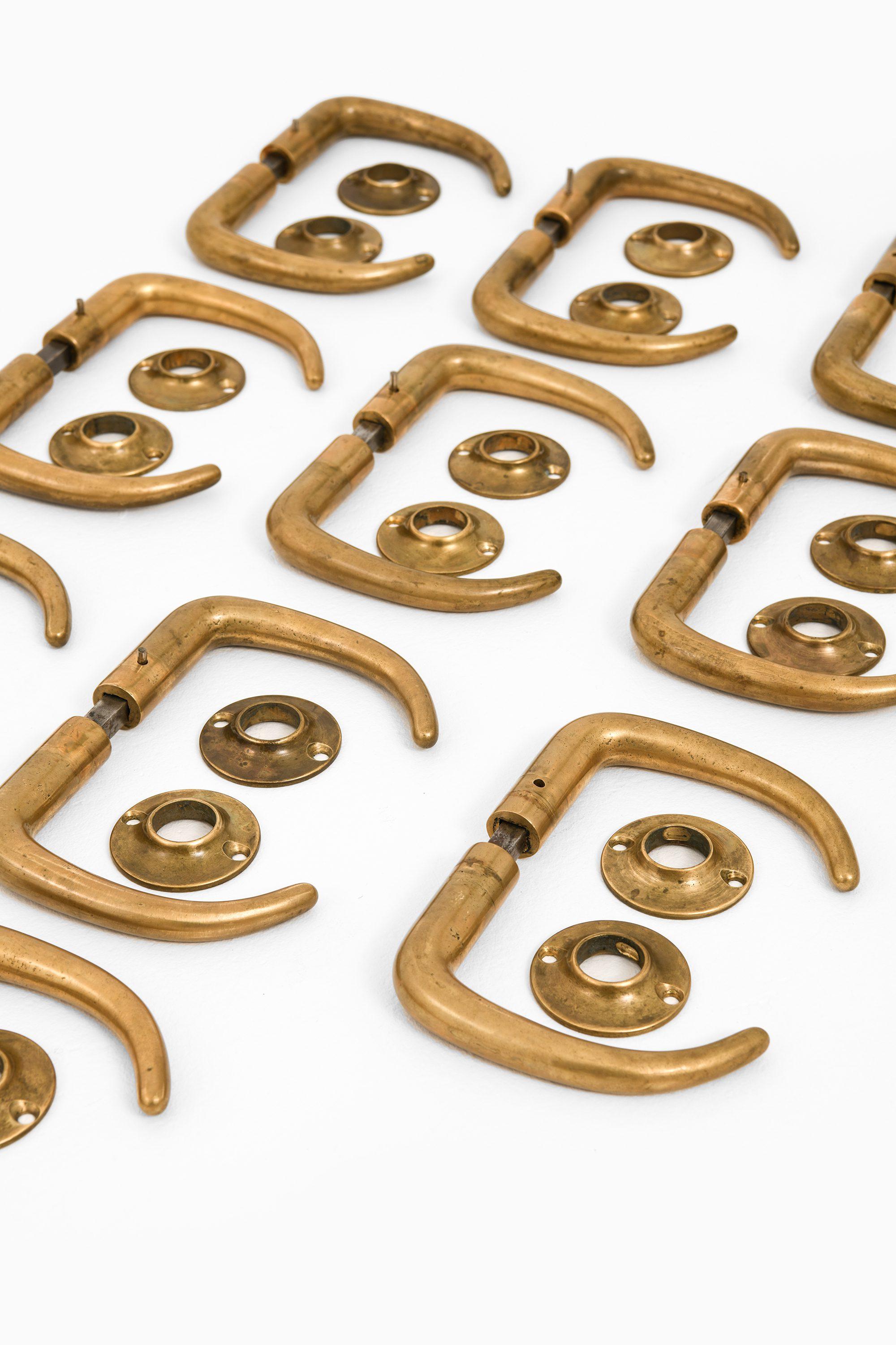 Kay Fisher Rare Set of 11 Doorhandles in Brass, 1950’s Denmark For Sale ...