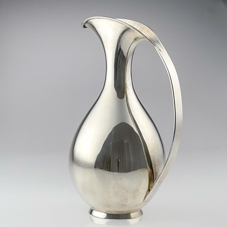 Kay Fisker Sterling Silver Pitcher "Vinkande" 1 Liter Anton Michelsen ...