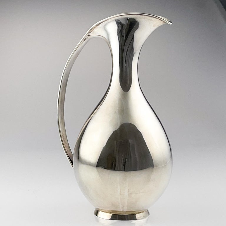 Kay Fisker Sterling Silver Pitcher "Vinkande" 1 Liter Anton Michelsen ...