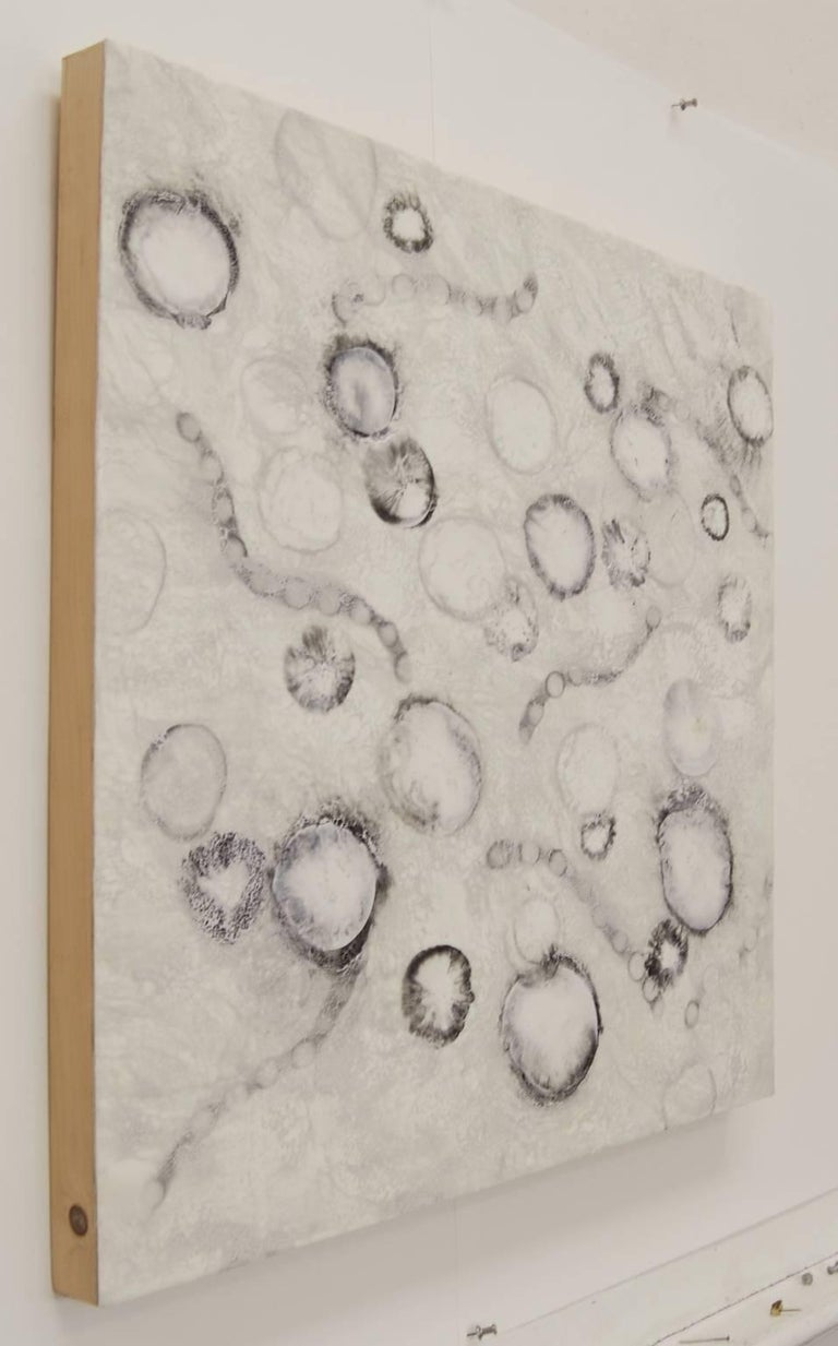 Kay Hartung - "Dispersion 3", encaustic, abstract, microscopic, gray ...