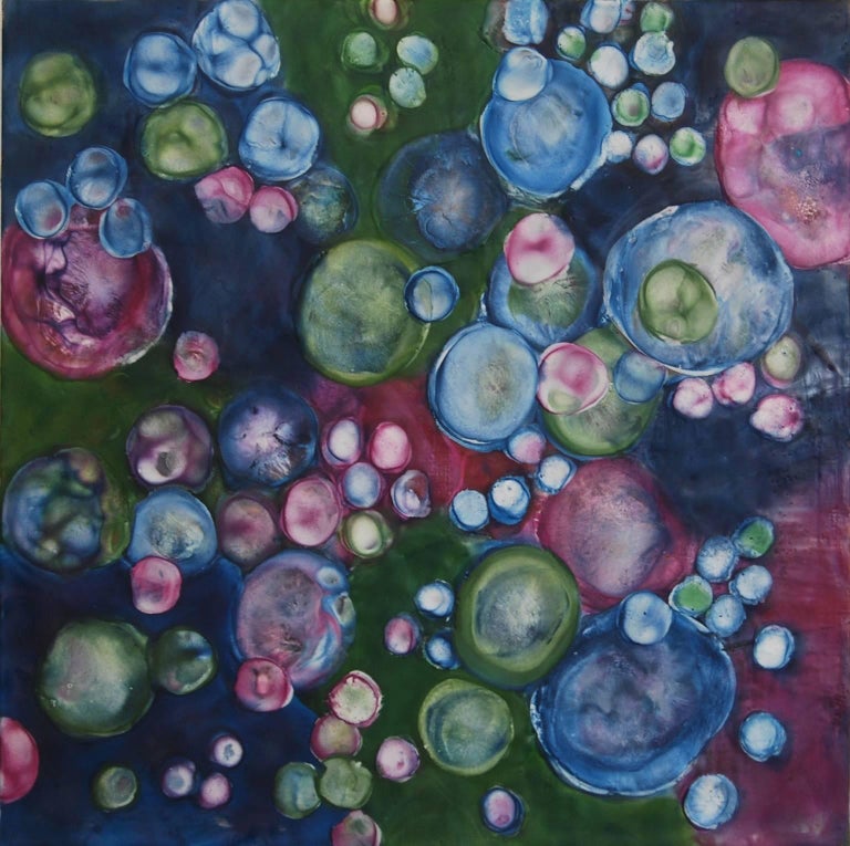 Kay Hartung - "Bio Flow 7", abstract, encaustic painting, microscopic ...