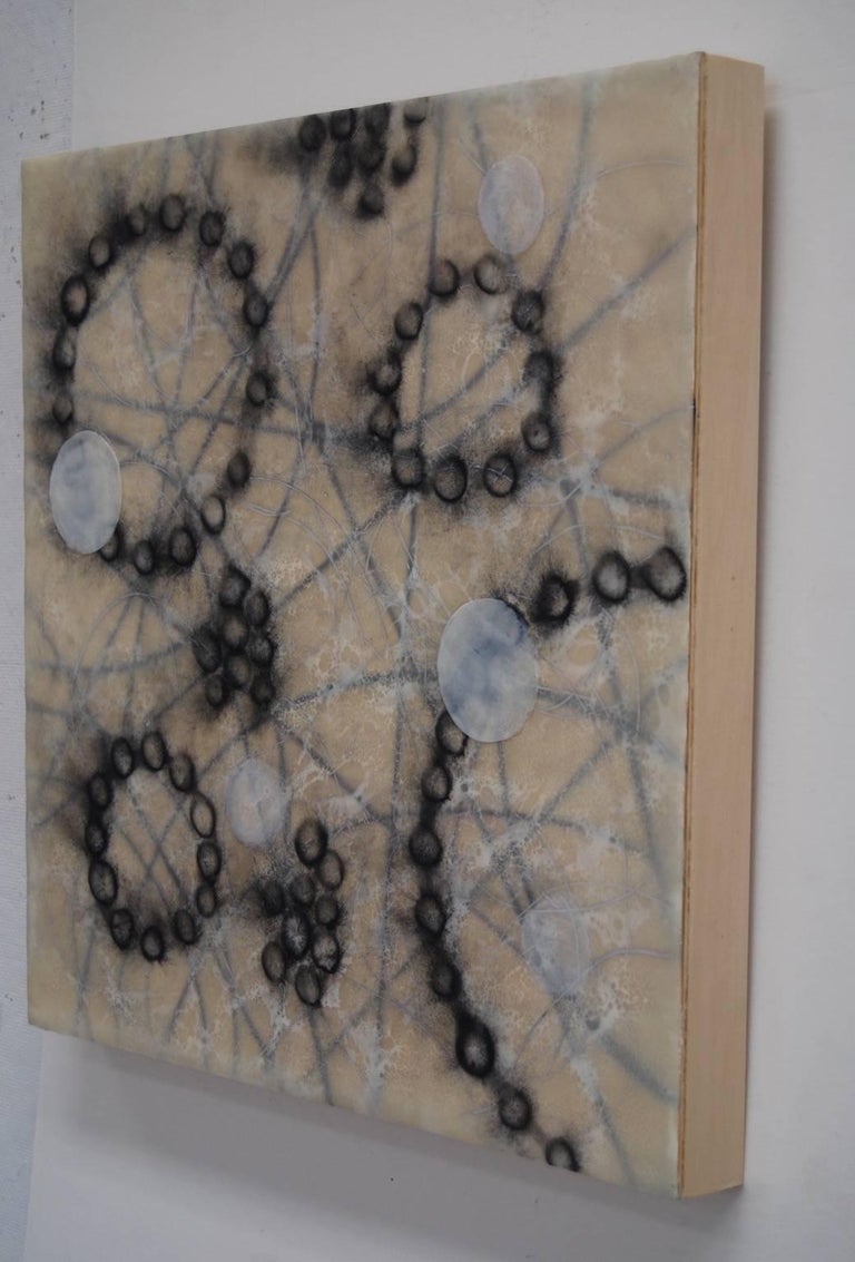 Kay Hartung - "Cell Pathways 1", encaustic, cell, abstract, circles ...