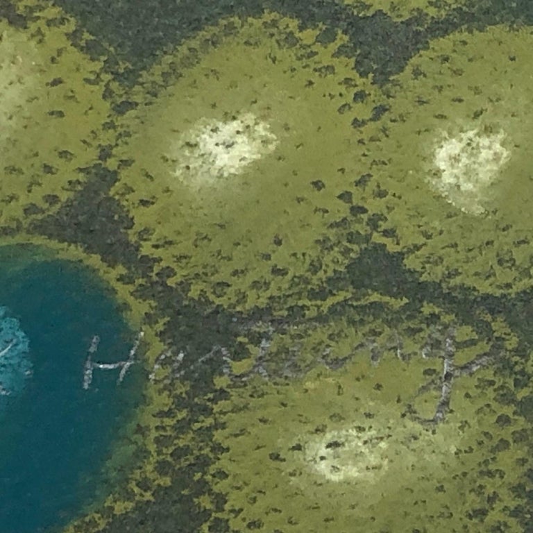 Kay Hartung - "Macroaction 14", pastel, drawings, microscopic, blue ...